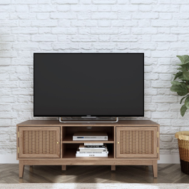 Lille TV Unit | Weave 2 Doors | Oak Natural Wood Grain| Where Saints Go